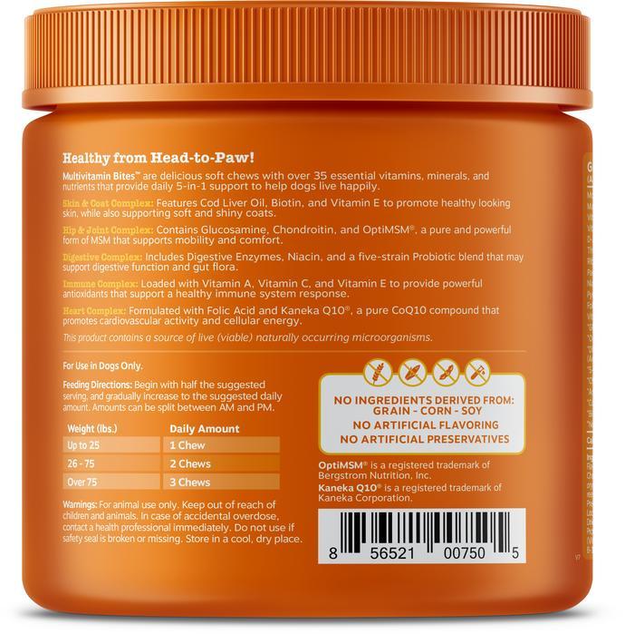 Zesty Paws 5-in-1 Chicken Flavor Multivitamin Bites Soft Chews For Dogs ...