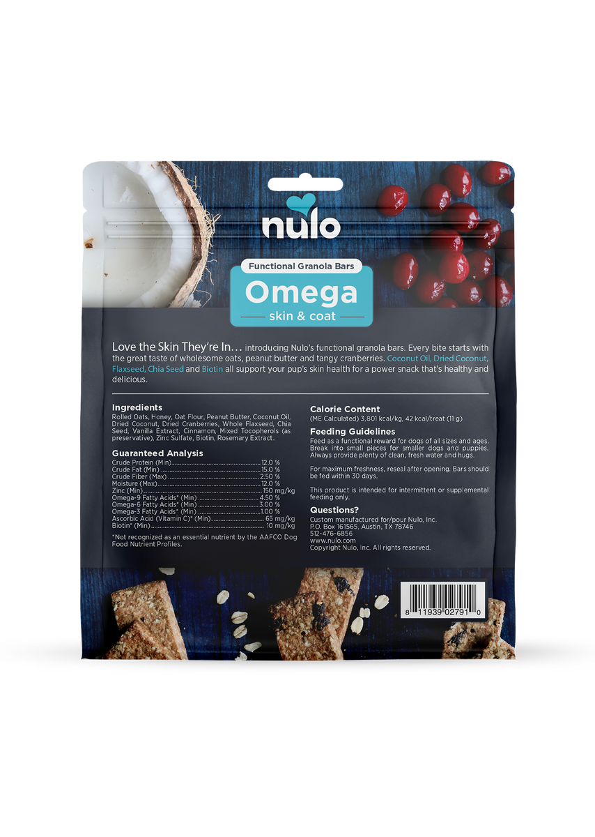 Nulo Omega Skin & Coat Functional Granola Bars For Dogs - Washington ...